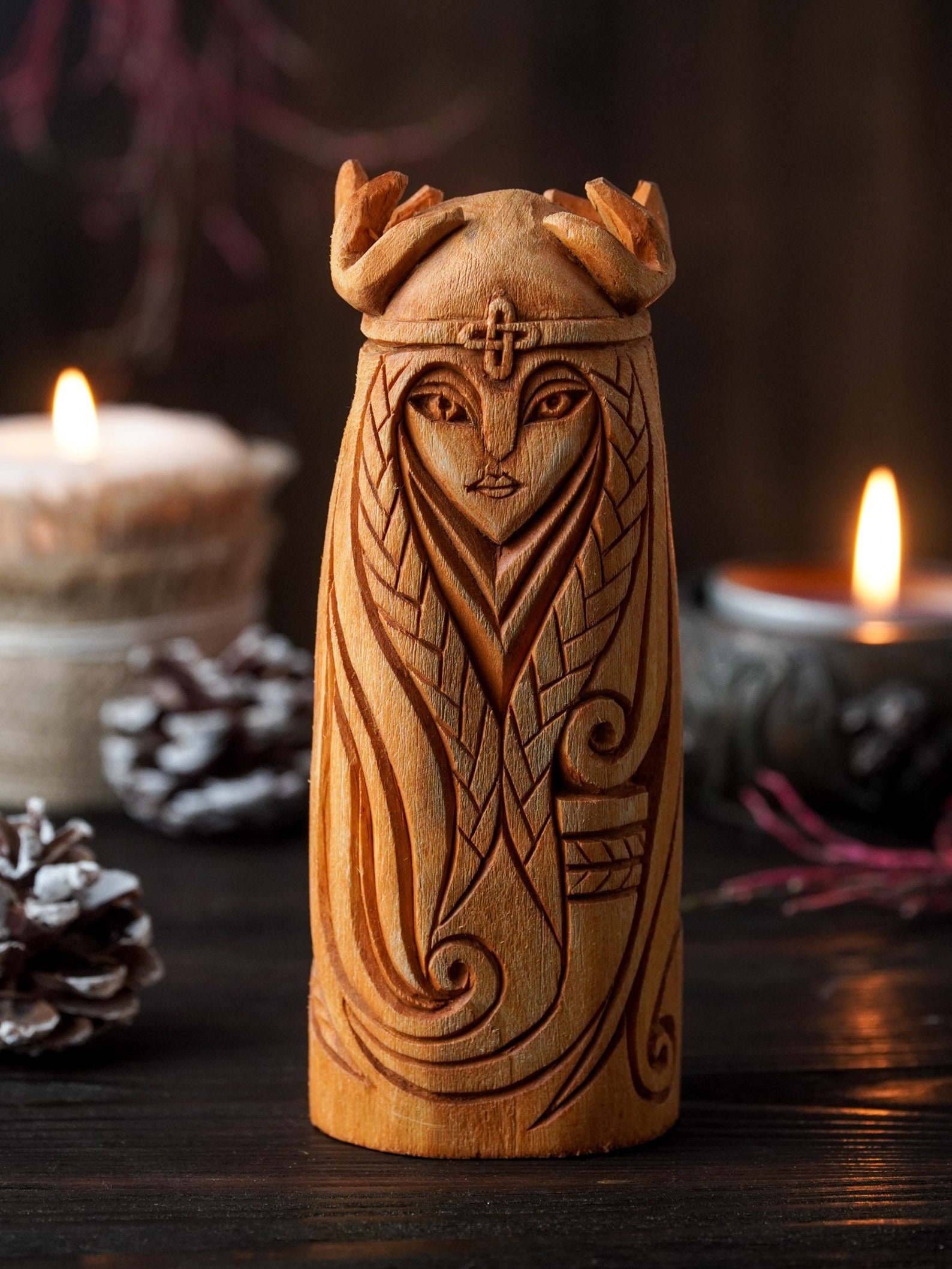 Sif Norse Goddess Sif Wooden Statue Viking Statue Sif - Etsy