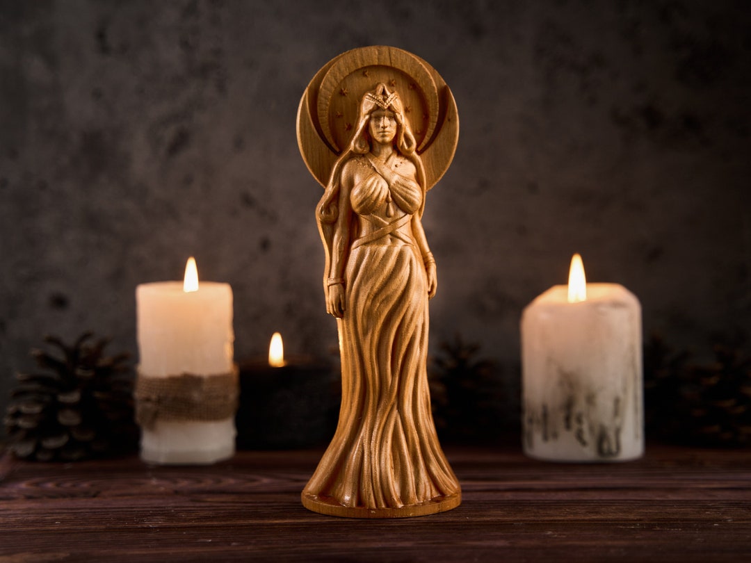 Luna Goddess Statue, Selene Goddess, Luna Norse Goddess, Pagan Statue ...