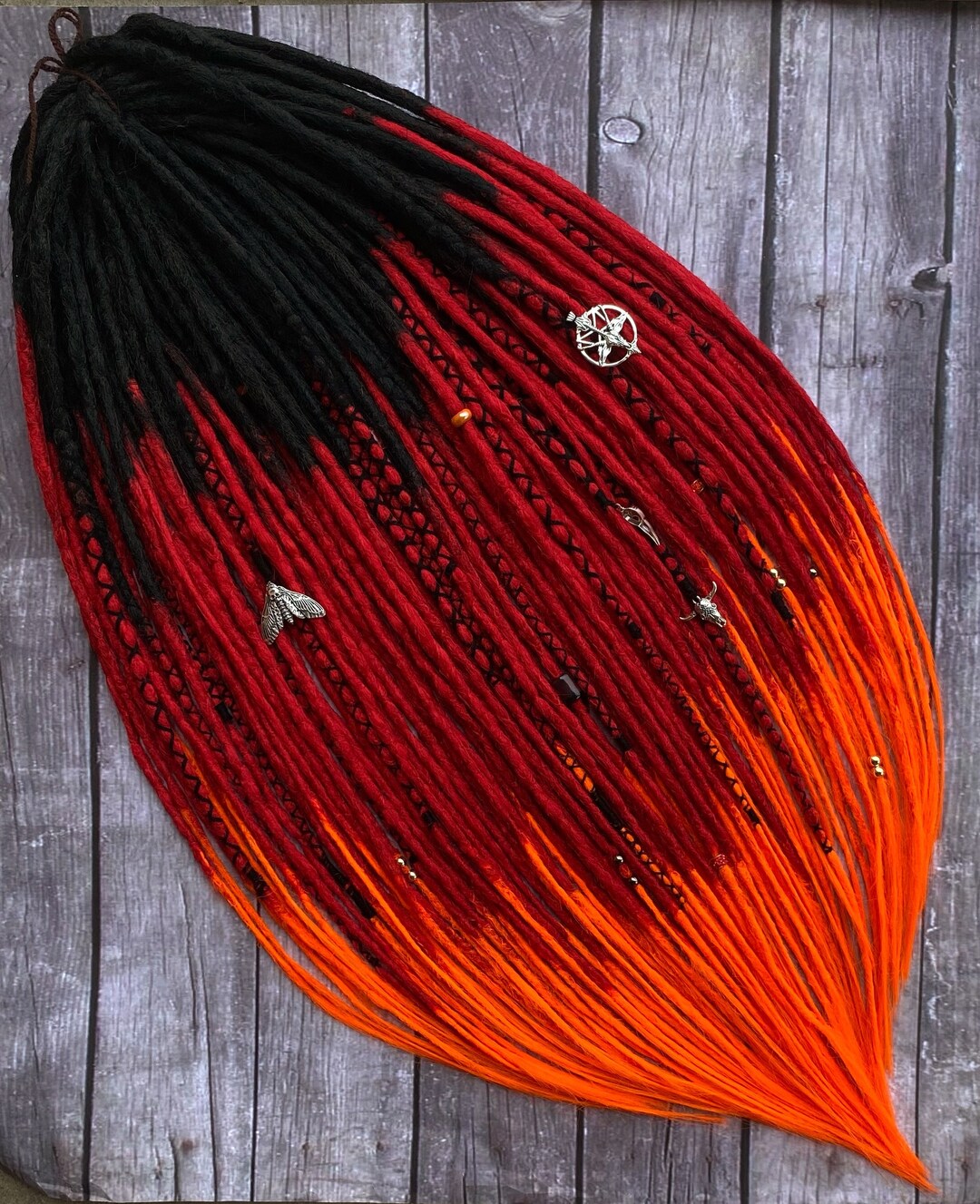 Fire Dreadlocks/3 Ombré Black/red/orange. Long Dreadlocks video ...