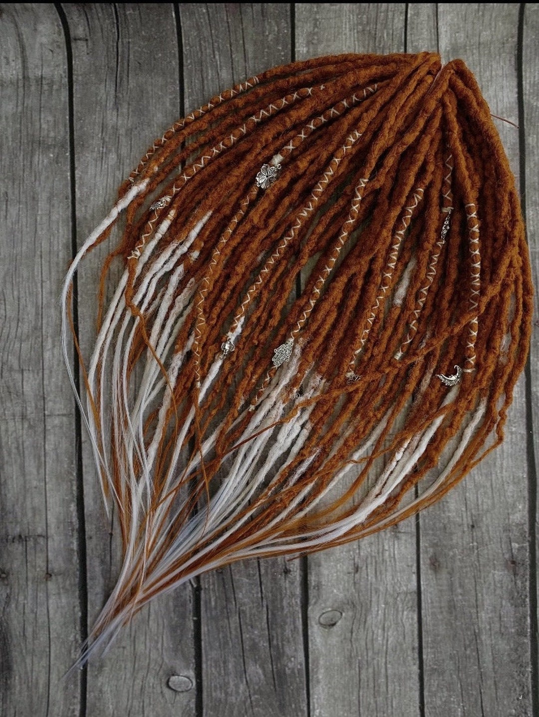 Boho Style Textured Dreadlocks. Red Dreadlocks. Ombré Reddish to White ...