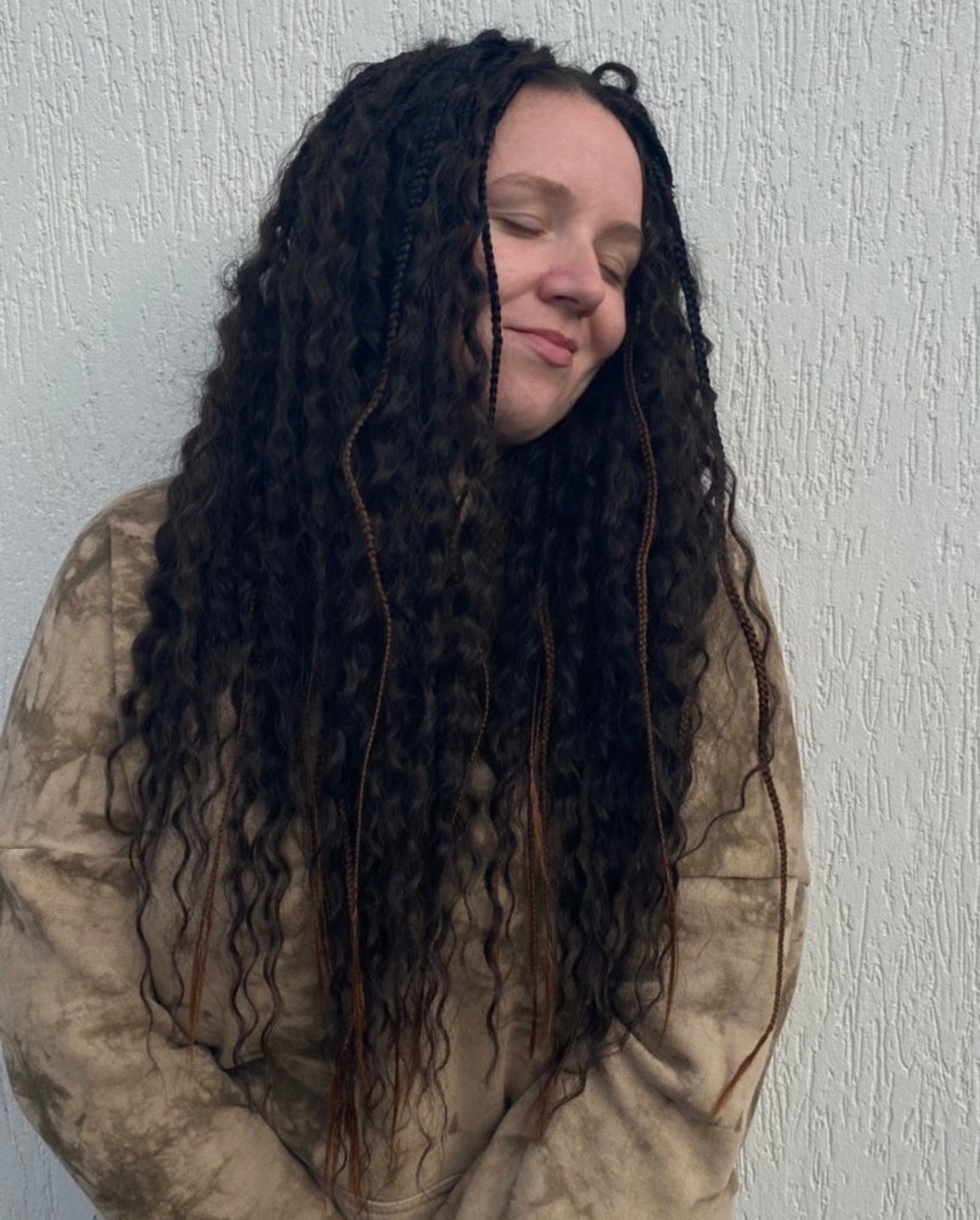 Curly Dreadlocks and Braids. Hair Extensions. Synthetic Hair. Brown ...