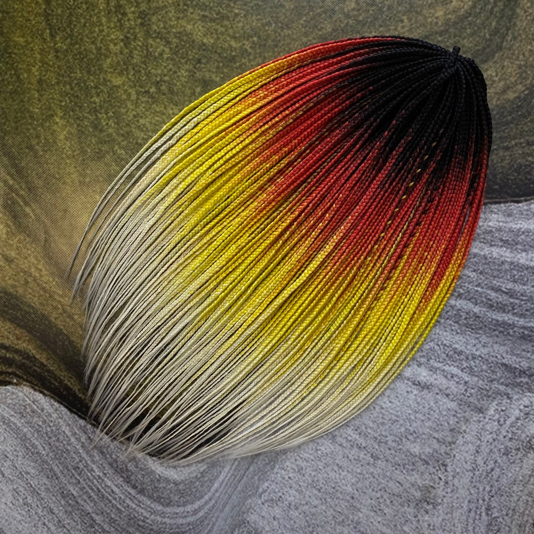 Set of De Braids. Ombre From Black to Red, Yellow and White. Video ...