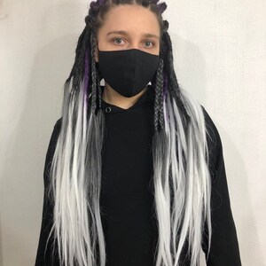 Boho Dreadlocks With Loose Hair black/purple/whitevideo Tutorials and ...