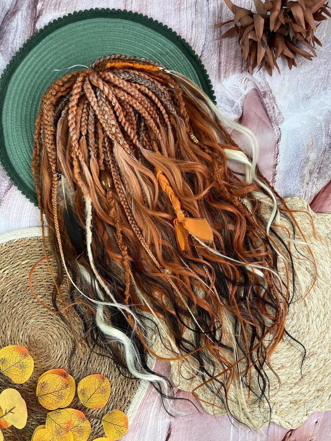 Ombre Fox Red Synthetic Dreads: Boho Braids, Festival Hair - Etsy