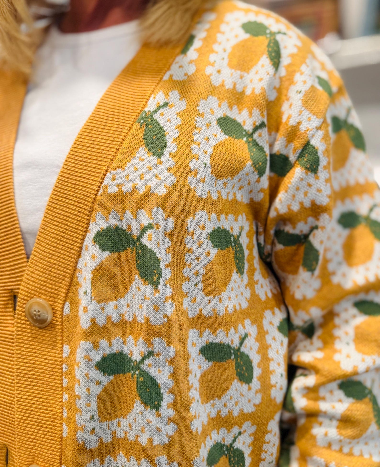 Lemon Cardigan Sweater: Knit Granny Square Button up Gift for Lemon ...