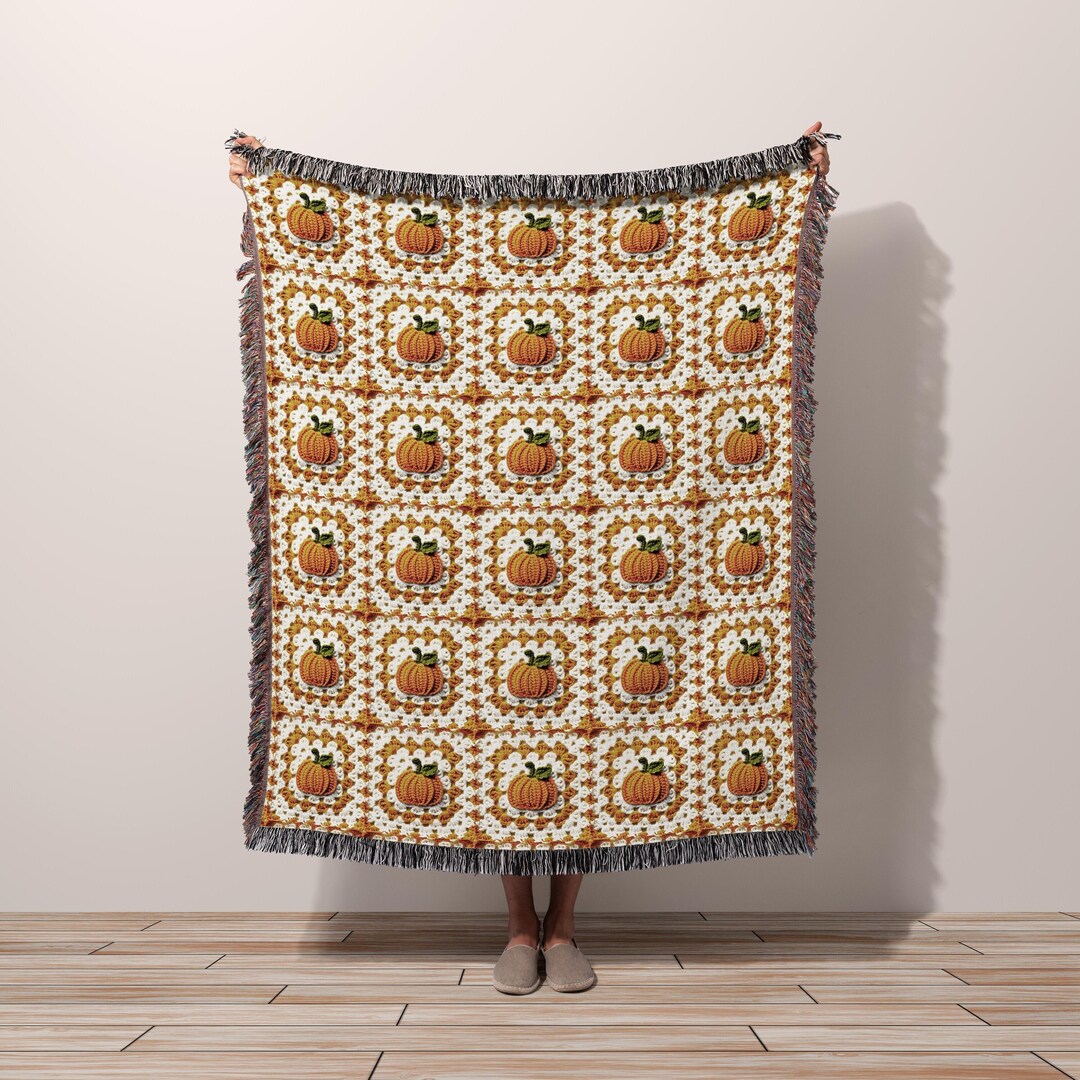 Fall Throw Blanket, Cozy Fall Decor, Woven Cotton Throw Blanket ...