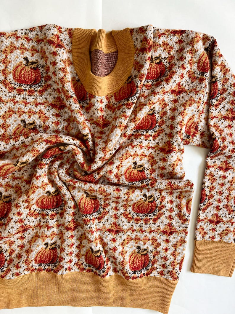 Fall Pumpkin Knit Sweater Granny Square Fall Knitwear Sweater Cute ...
