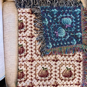 Fall Throw Blanket Cozy Fall Decor, Woven Cotton Boho Blanket, Autumn ...