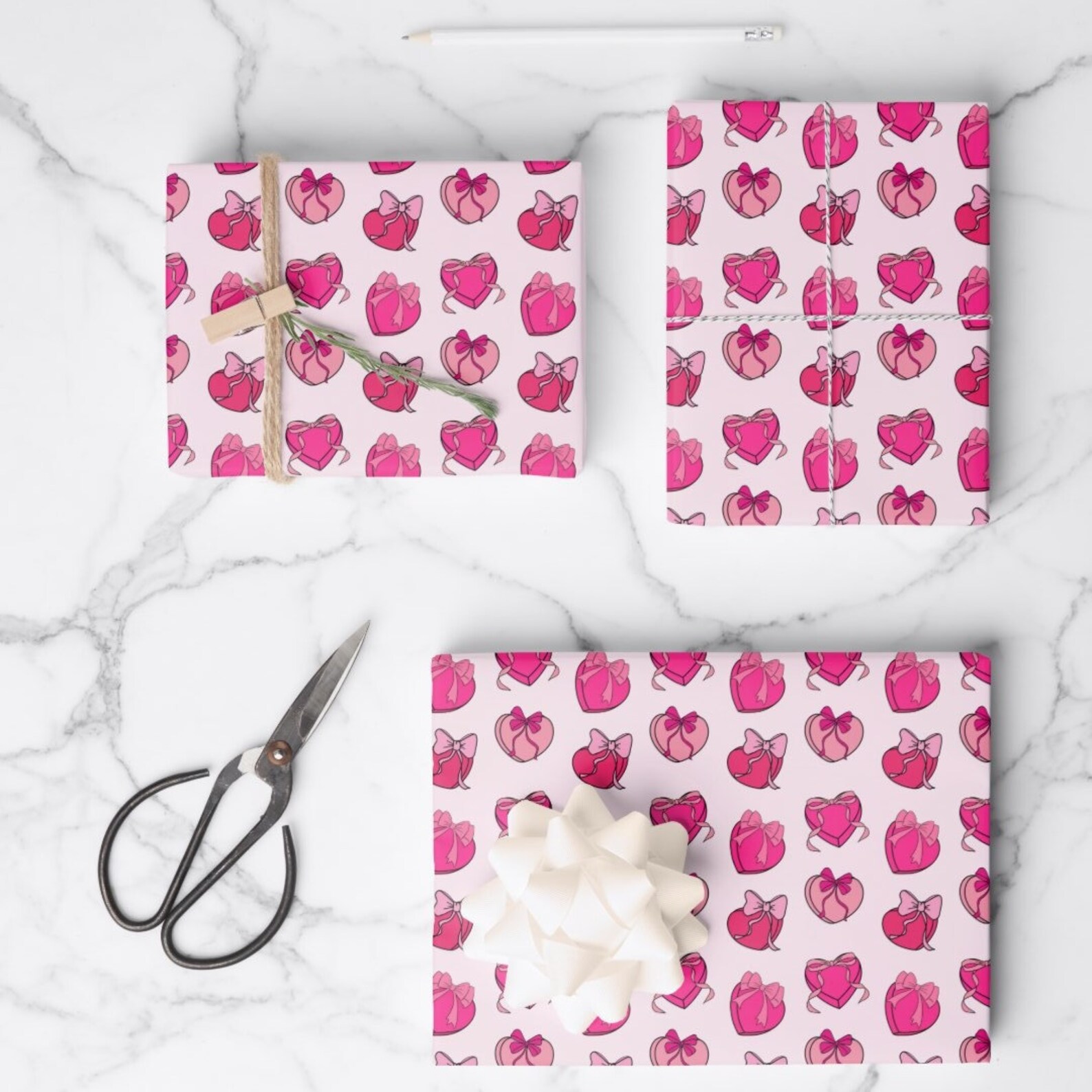 Gift Wrapping Paper Valentine Candy Hearts Bows | Gift Wrap Sheets ...