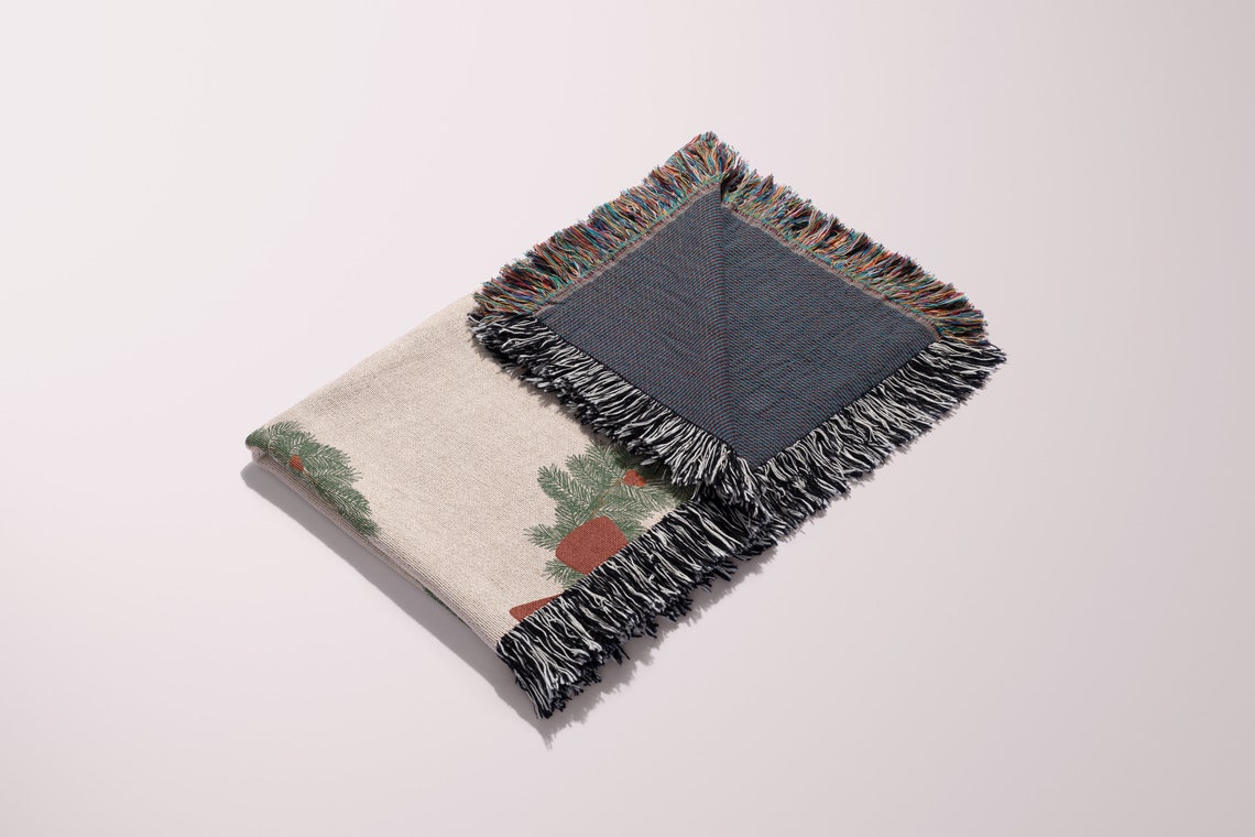 Christmas Wreath Woven Holiday Throw Blanket Christmas - Etsy