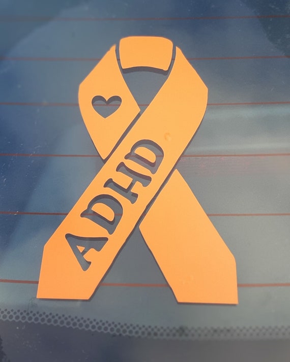 ADHD Awareness Ribbon Premium Vinyl Decal / Sticker ADHD Car - Etsy