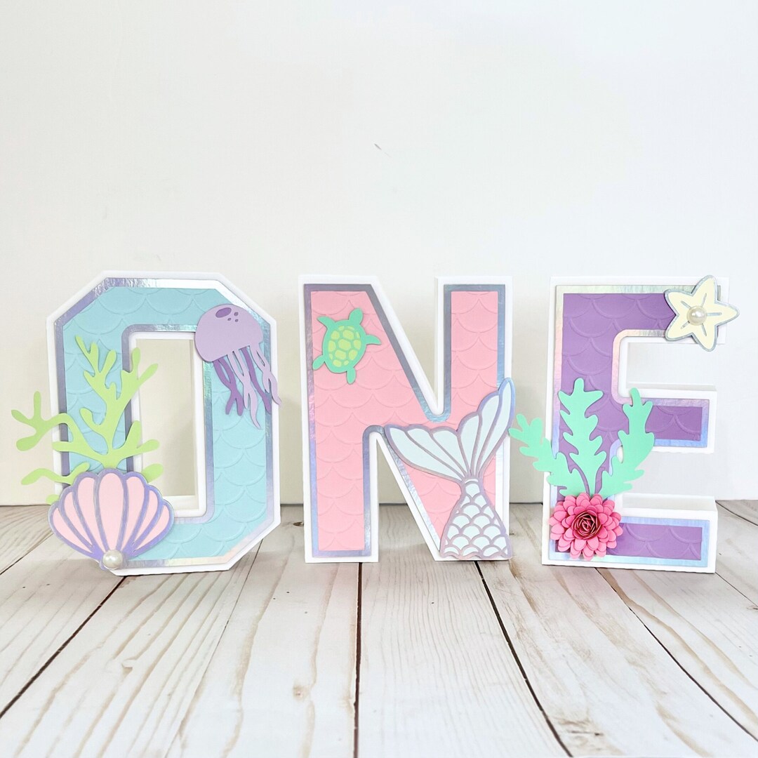Mermaid 3D Letters, Mermaid Party Theme, One Birthday, Birthday Party ...