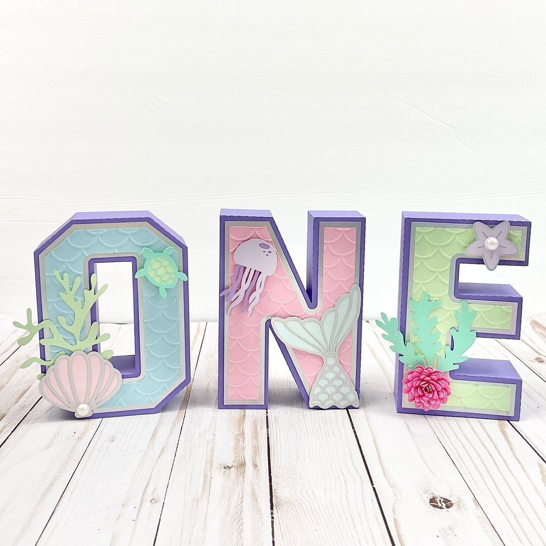 Mermaid 3D Letters Mermaid Party Theme One Birthday - Etsy