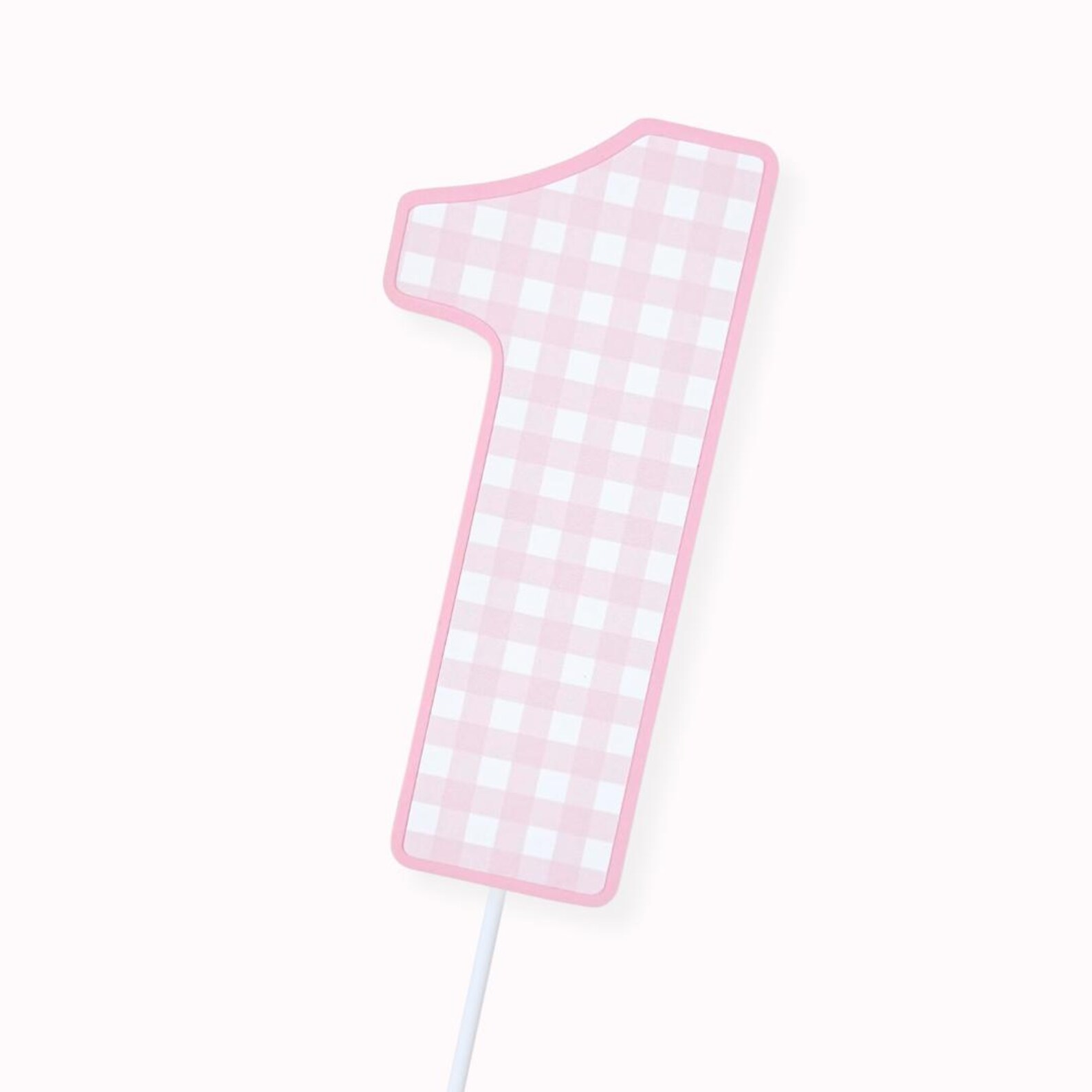 Pink Gingham Number Cake Topper: Birthday Party Decorations - Etsy