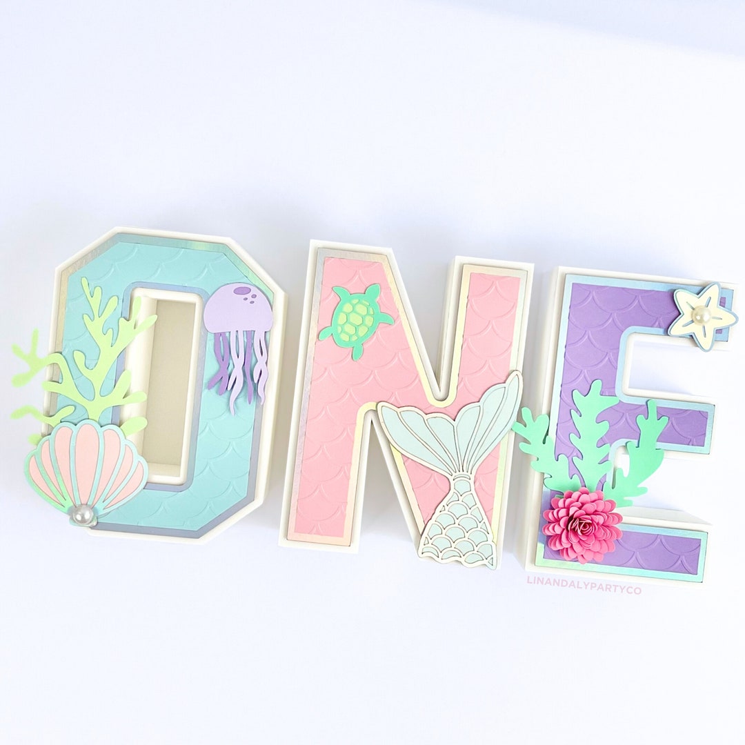 Mermaid 3D Letters, Mermaid Party Theme, One Birthday, Birthday Party ...