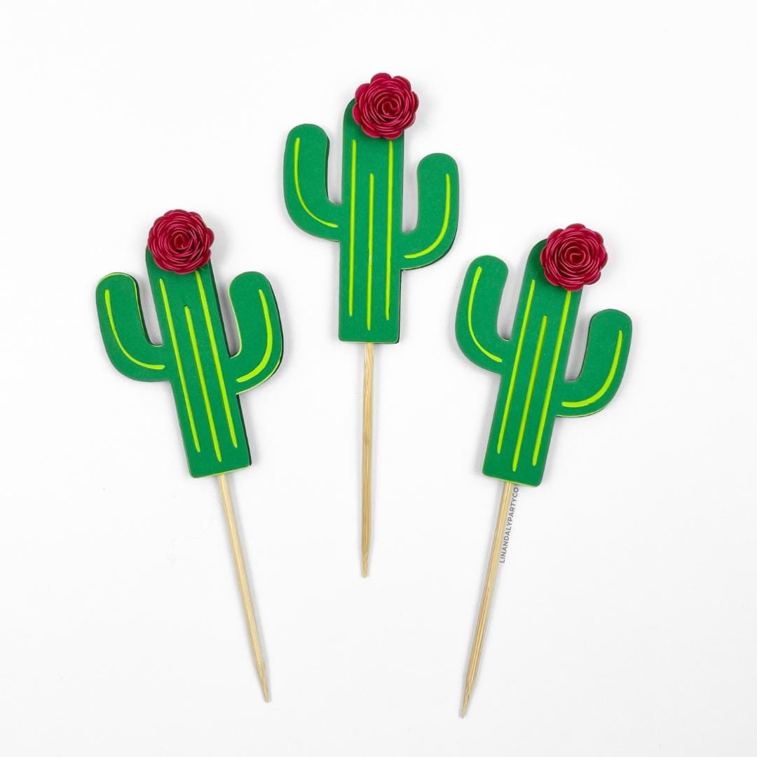 Cactus Cupcake Toppers, Birthday Party, Fiesta Theme, Party Supplies ...