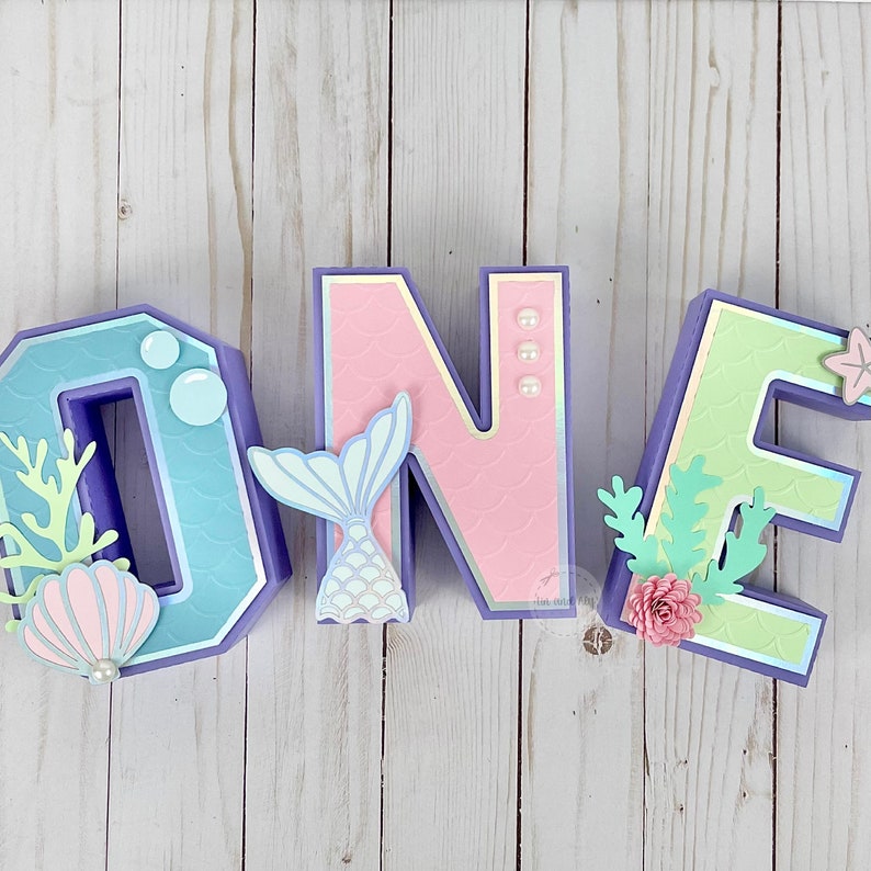 Mermaid 3D Letters Mermaid Party Theme One Birthday - Etsy