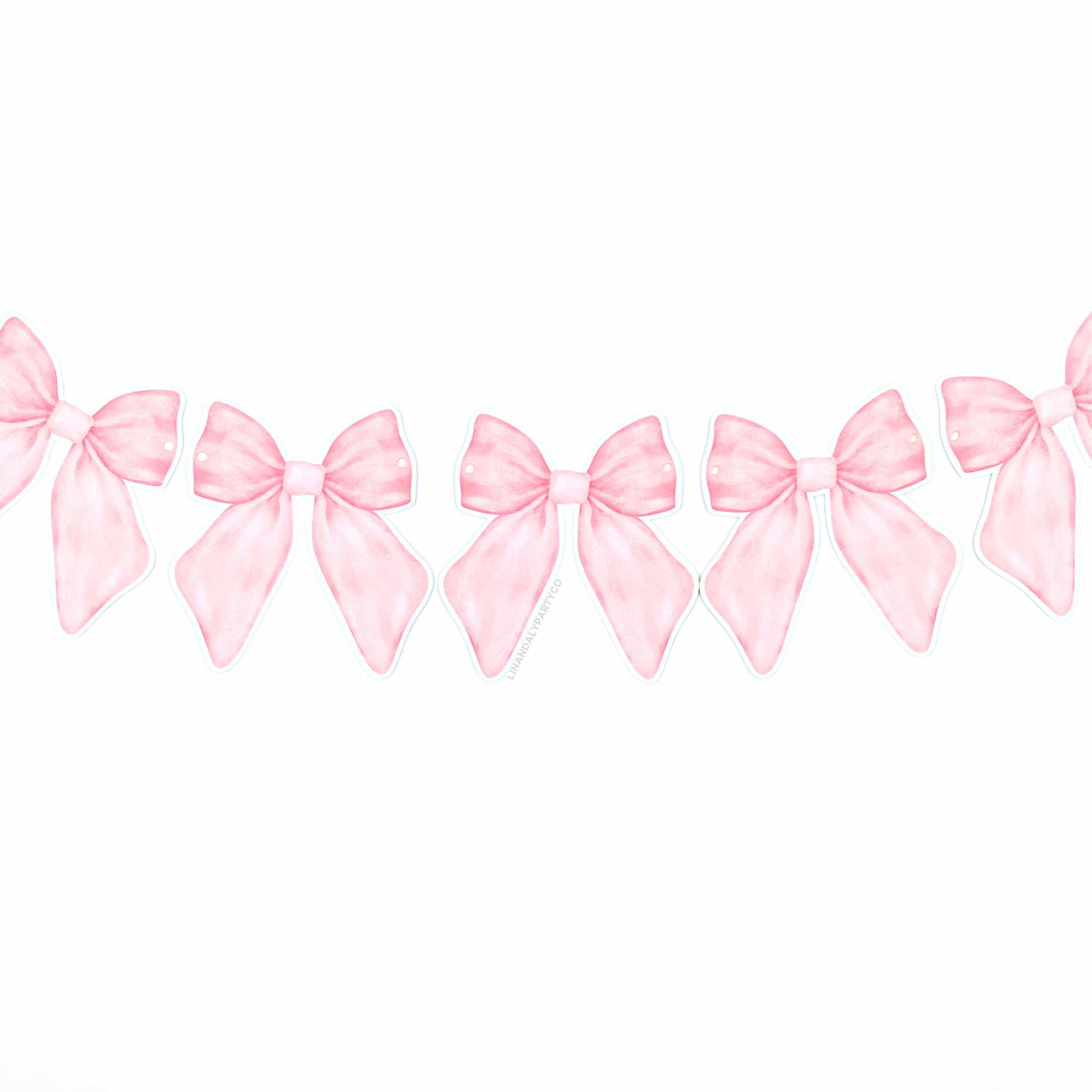 Pink Bow Garland, Paper Banner, Party Decorations - Etsy