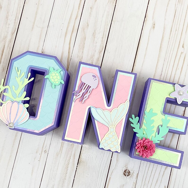 Mermaid 3D Letters Mermaid Party Theme One Birthday - Etsy