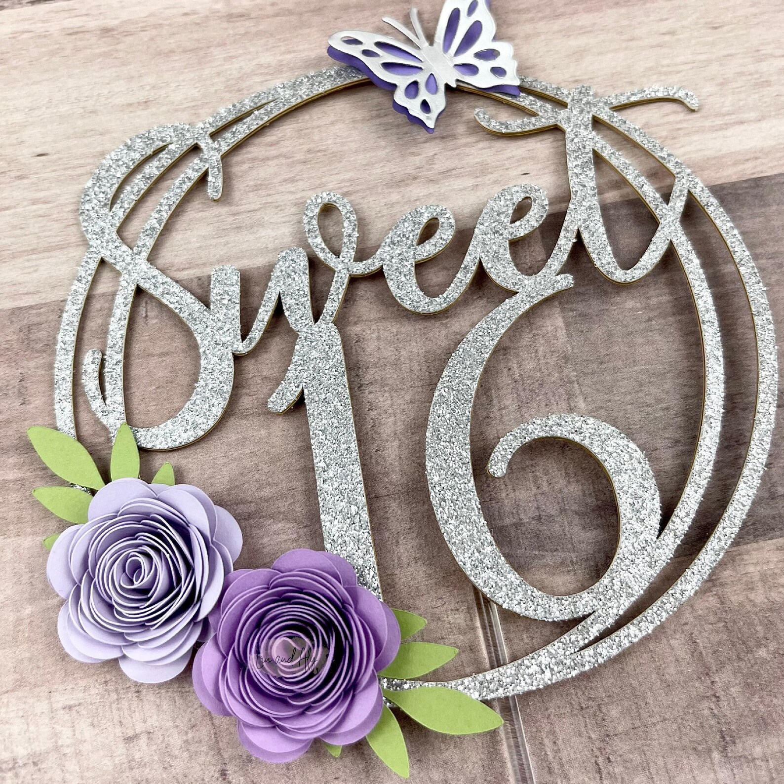 Sweet 16 Cake Topper Glitter Cake Topper Happy Birthday - Etsy