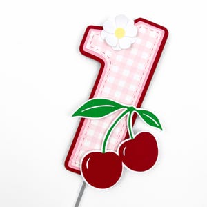 Cherry Number Cake Topper, 1st Birthday, Cake Topper, Smash Cake ...