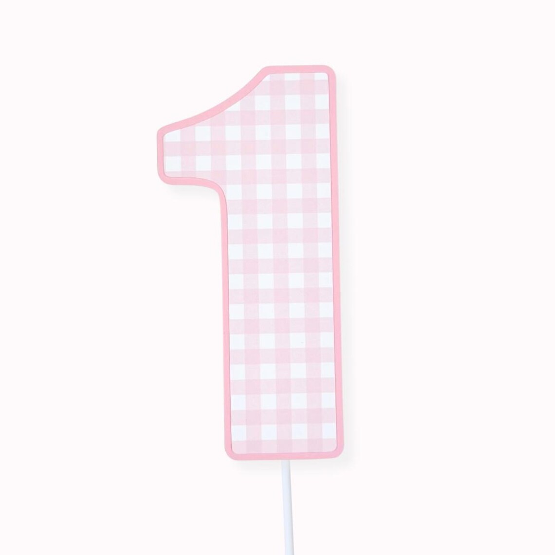 Pink Gingham Number Cake Topper: Birthday Party Decorations - Etsy