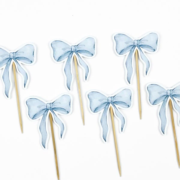 Bow Cupcake Toppers - Etsy