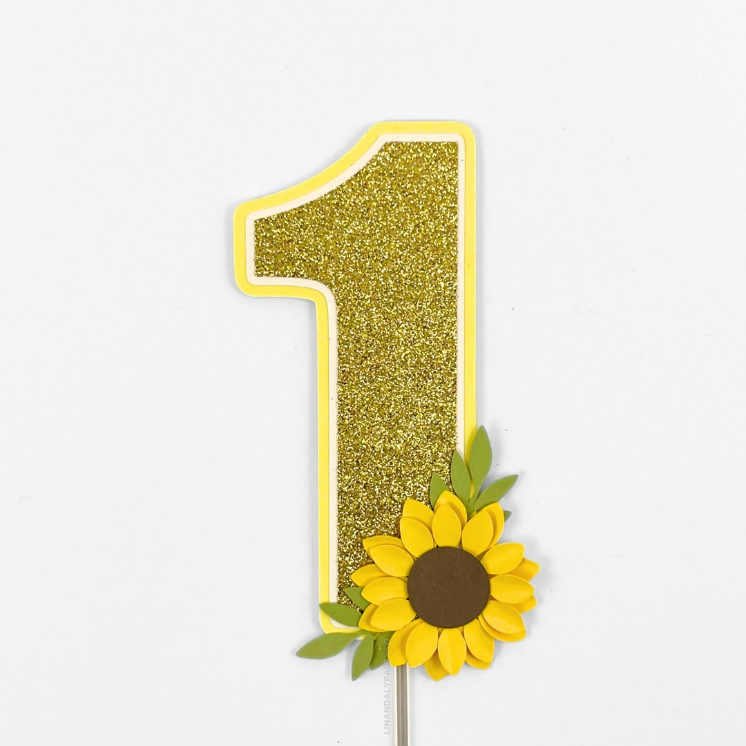 Sunflower Number Cake Topper, 1st Birthday, Cake Topper, Smash Cake ...