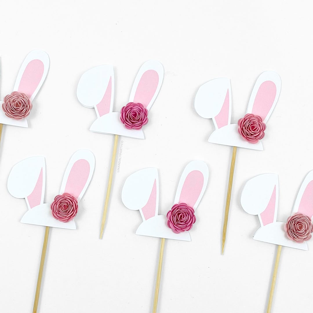 Bunny Ear Cupcake Toppers: Party Decorations - Etsy