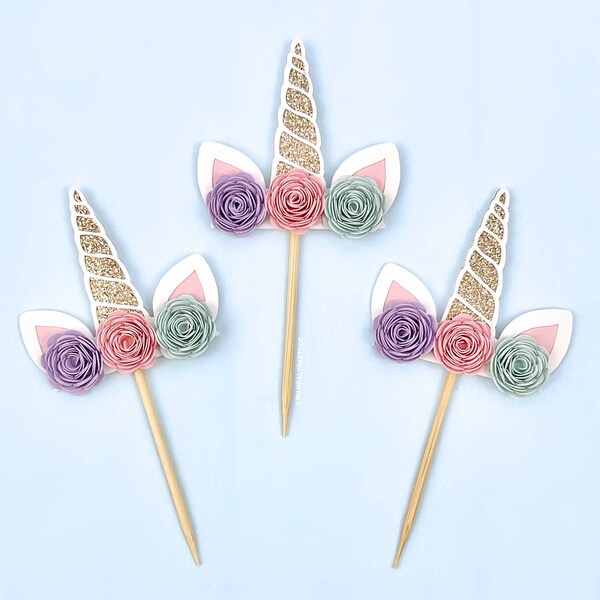 Unicorn Cupcake Toppers - Etsy