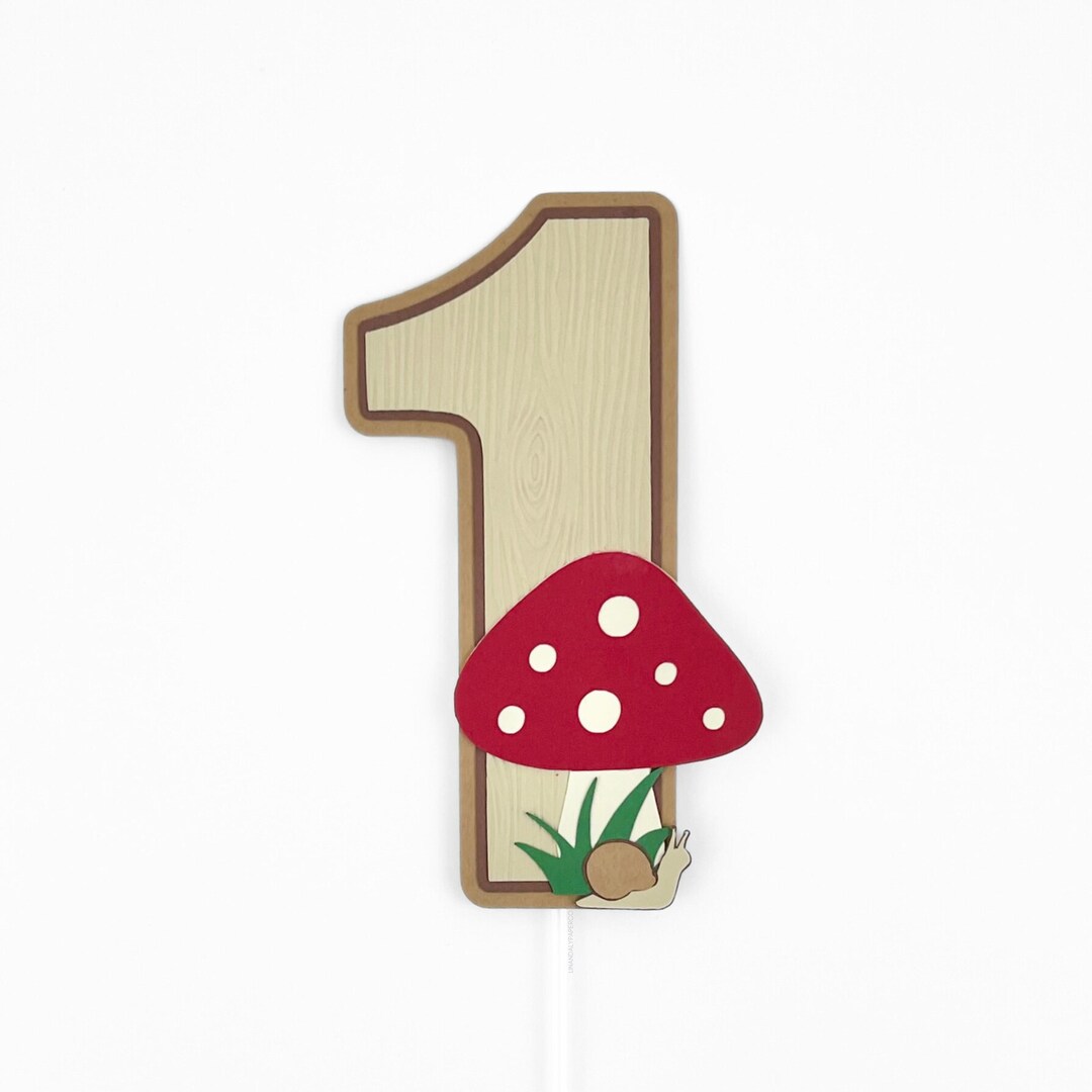Mushroom Number Cake Topper: Fungi Theme 1st Birthday - Etsy