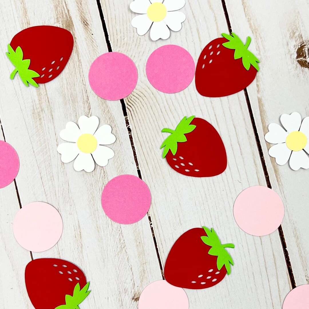 Strawberry Confetti, Table Confetti, Strawberry Party - Etsy