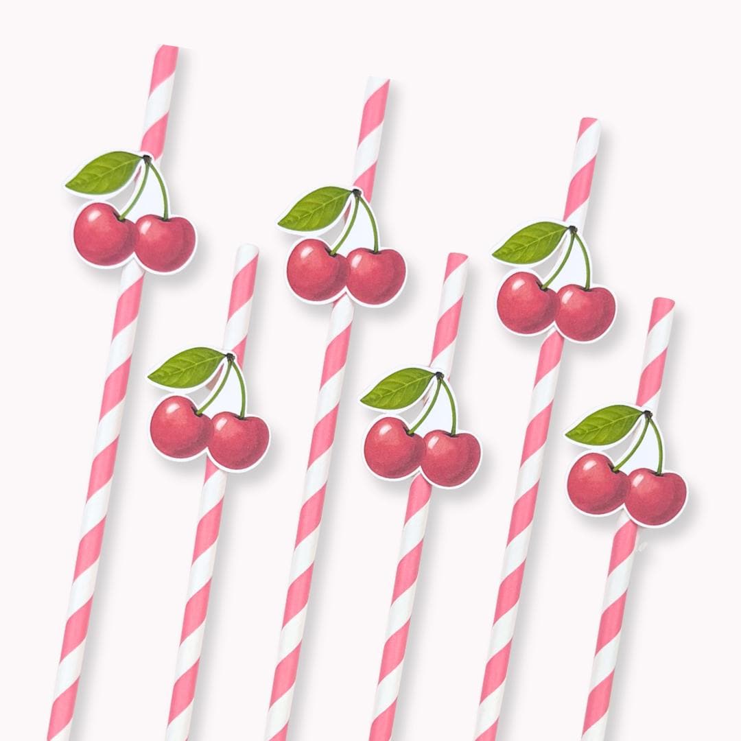 Cherry Paper Straws: Party Decorations - Etsy