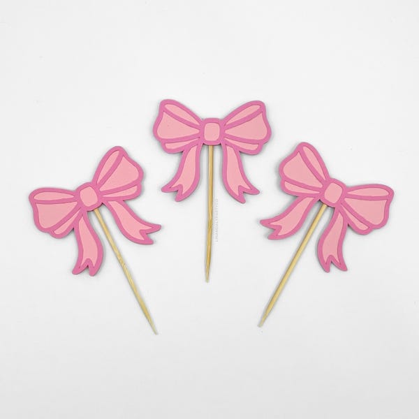 Bow Cupcake Toppers - Etsy