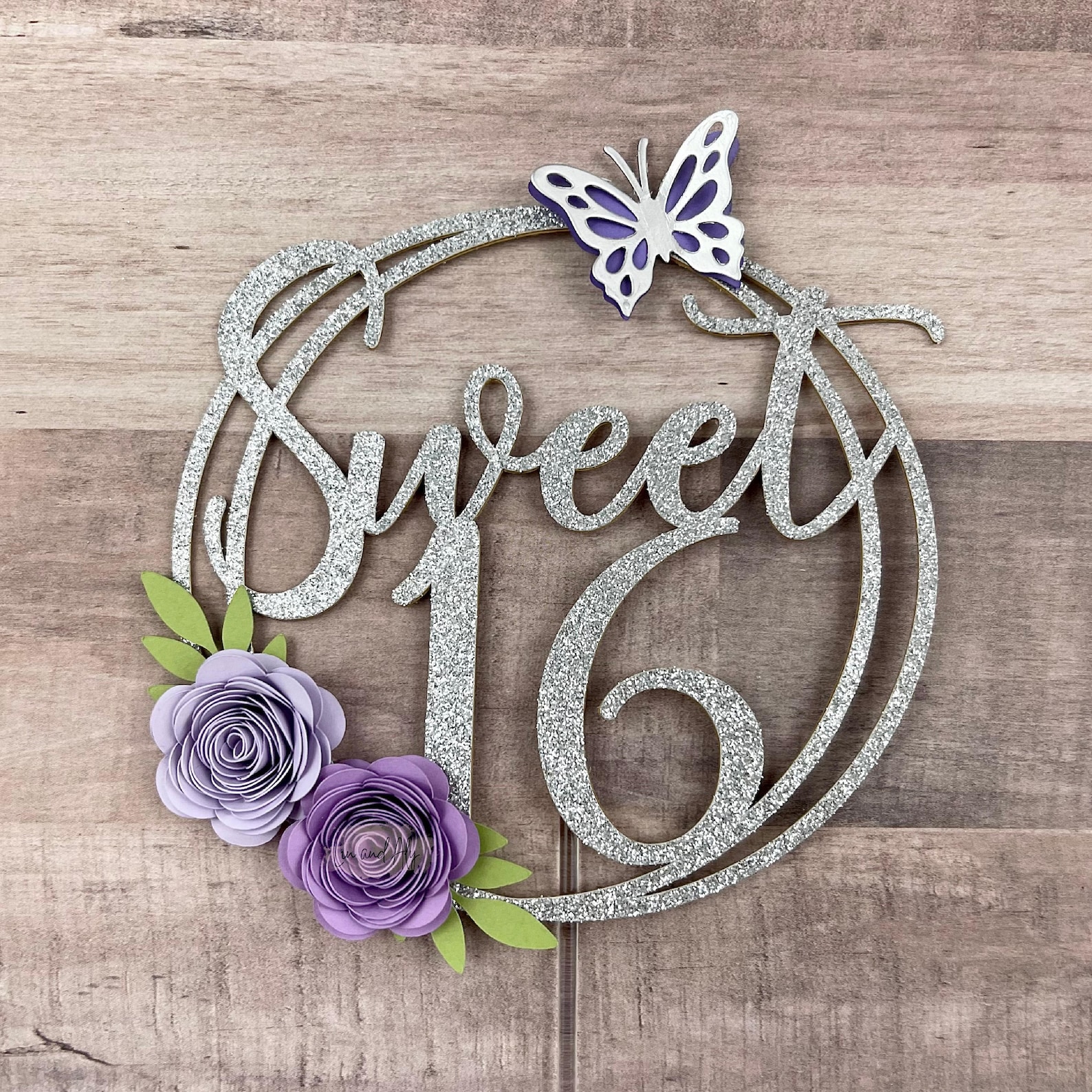 Sweet 16 Cake Topper Glitter Cake Topper Happy Birthday - Etsy