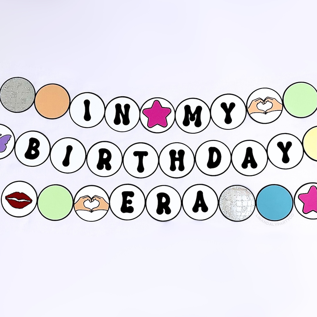 Birthday Era Banner, Birthday Banner, Eras Birthday Theme - Etsy