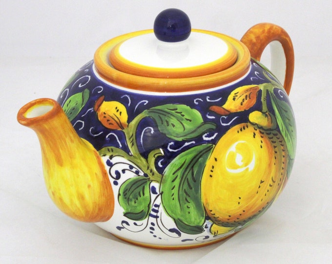 Italian Ceramic Tea Pot, Tea Time, Break Time Handpainted in Tuscany ...