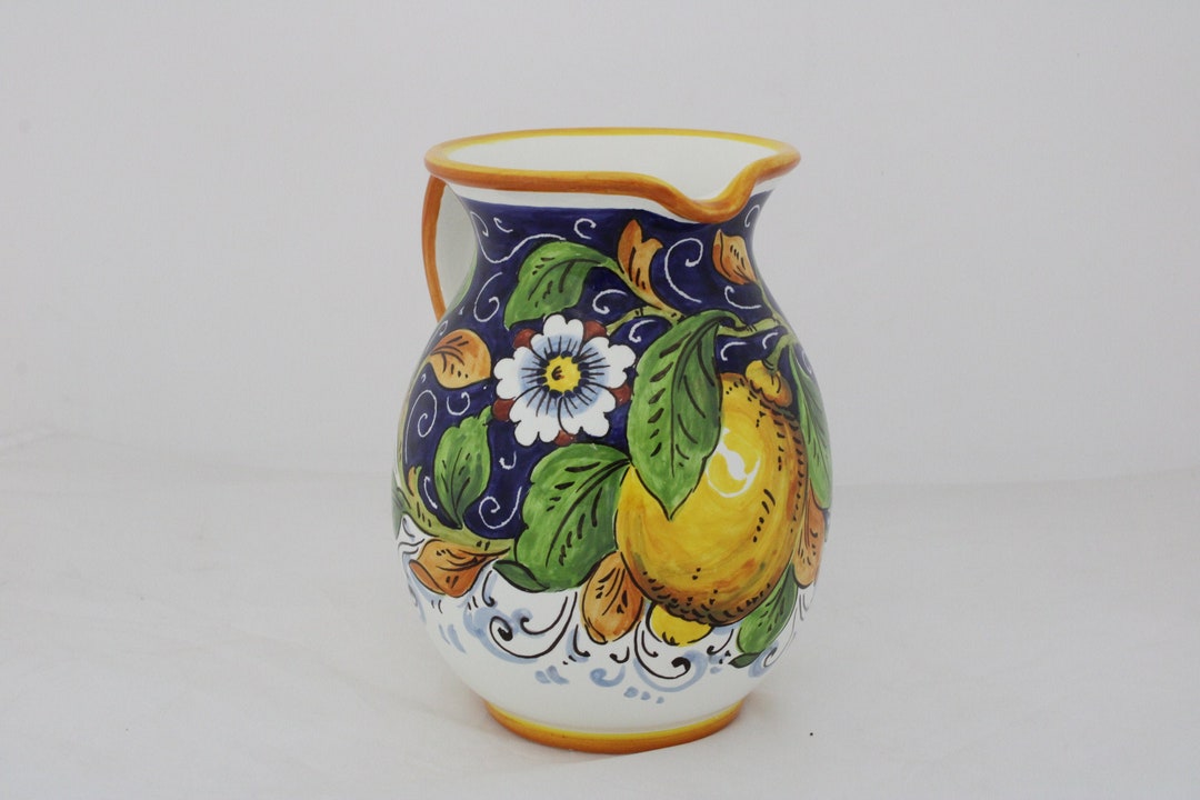 Italian Ceramic PITCHER 1lt Wine Jar Water Jar Lemon Juice Tuscan ...