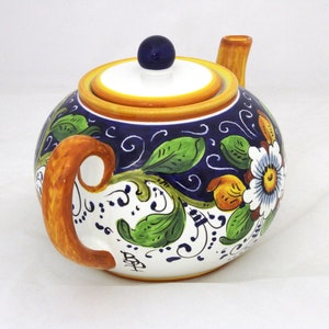 Italian Ceramic Tea Pot, Tea Time, Break Time Handpainted in Tuscany ...