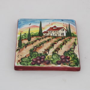 Italian Ceramic Wall Tiles Handpainted 4 Tuscan Views - Etsy
