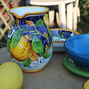Italian Ceramic PITCHER 1lt Wine Jar Water Jar Lemon Juice Tuscan ...