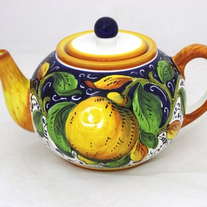 Italian Ceramic Tea Pot, Tea Time, Break Time Handpainted in Tuscany ...