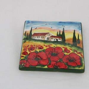 Italian Ceramic Wall Tiles Handpainted 4 Tuscan Views - Etsy