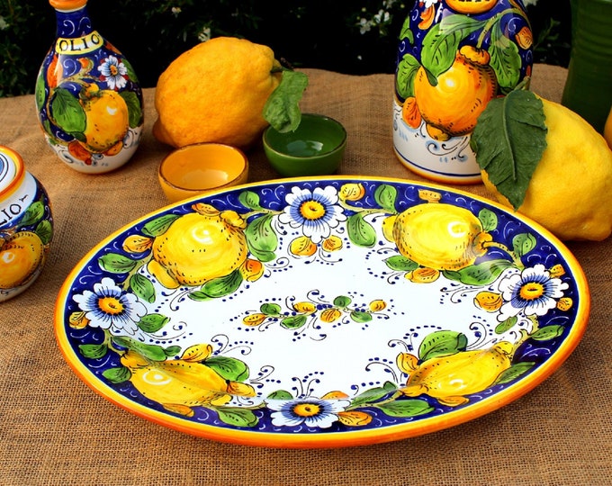 Set of 3 Italian Majolica Lemon Serving Plates - Etsy
