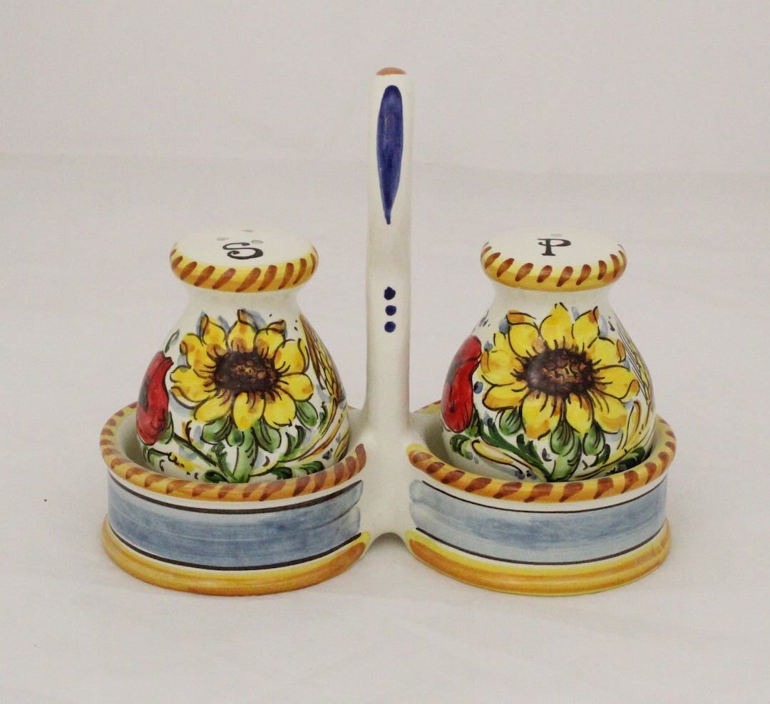 ITALIAN Ceramic SALT and PEPPER Set - Etsy