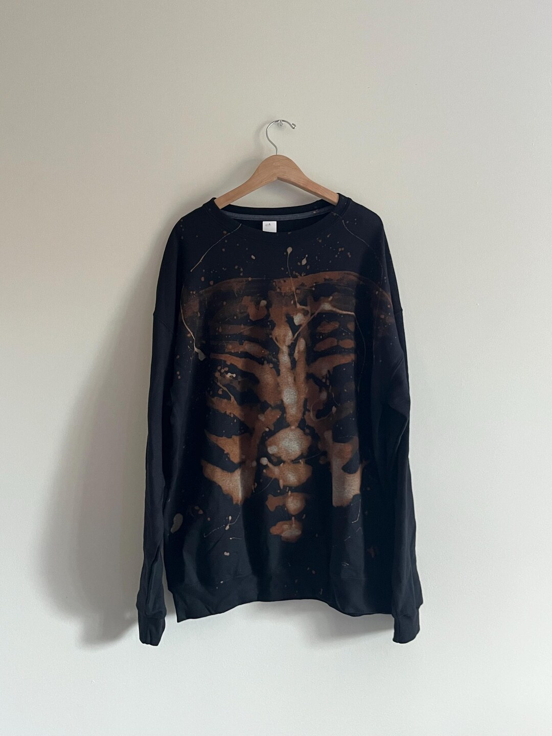 Custom Hand-painted Bleach Art Skeleton Ribcage Crewneck Unisex - Etsy