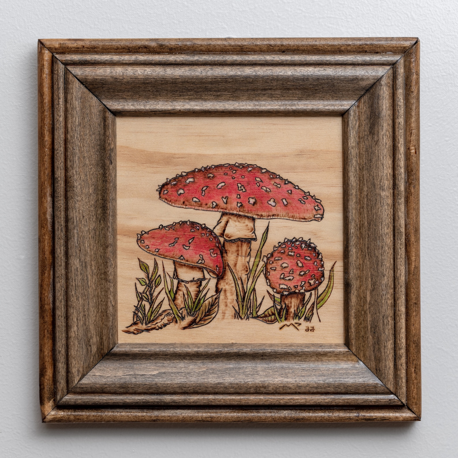 Wood Burned Mushroom Wall Art Pyrography - Etsy
