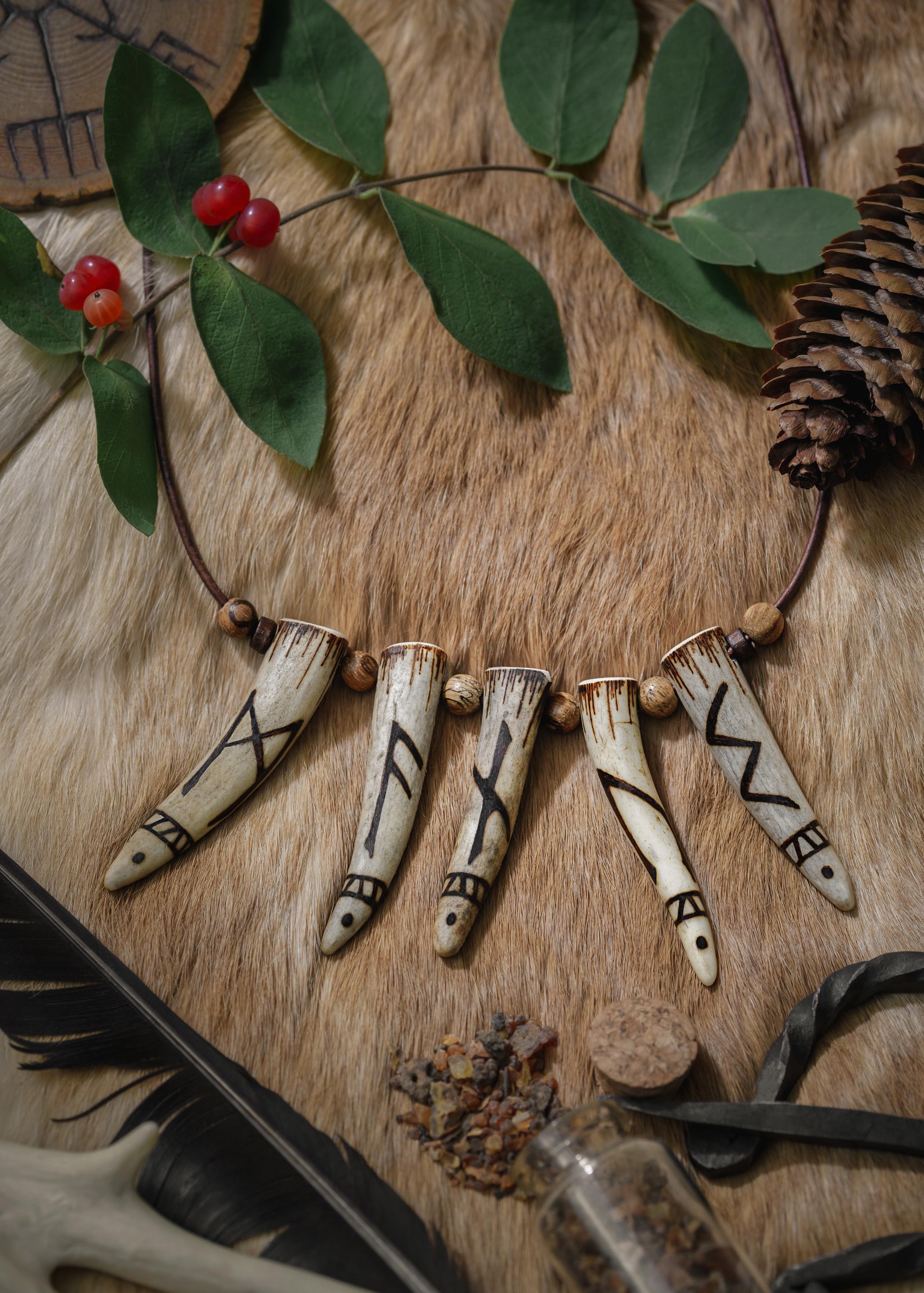 Custom Rune Antler Pendant | Hand-burned Pyrography Necklace | Norse ...