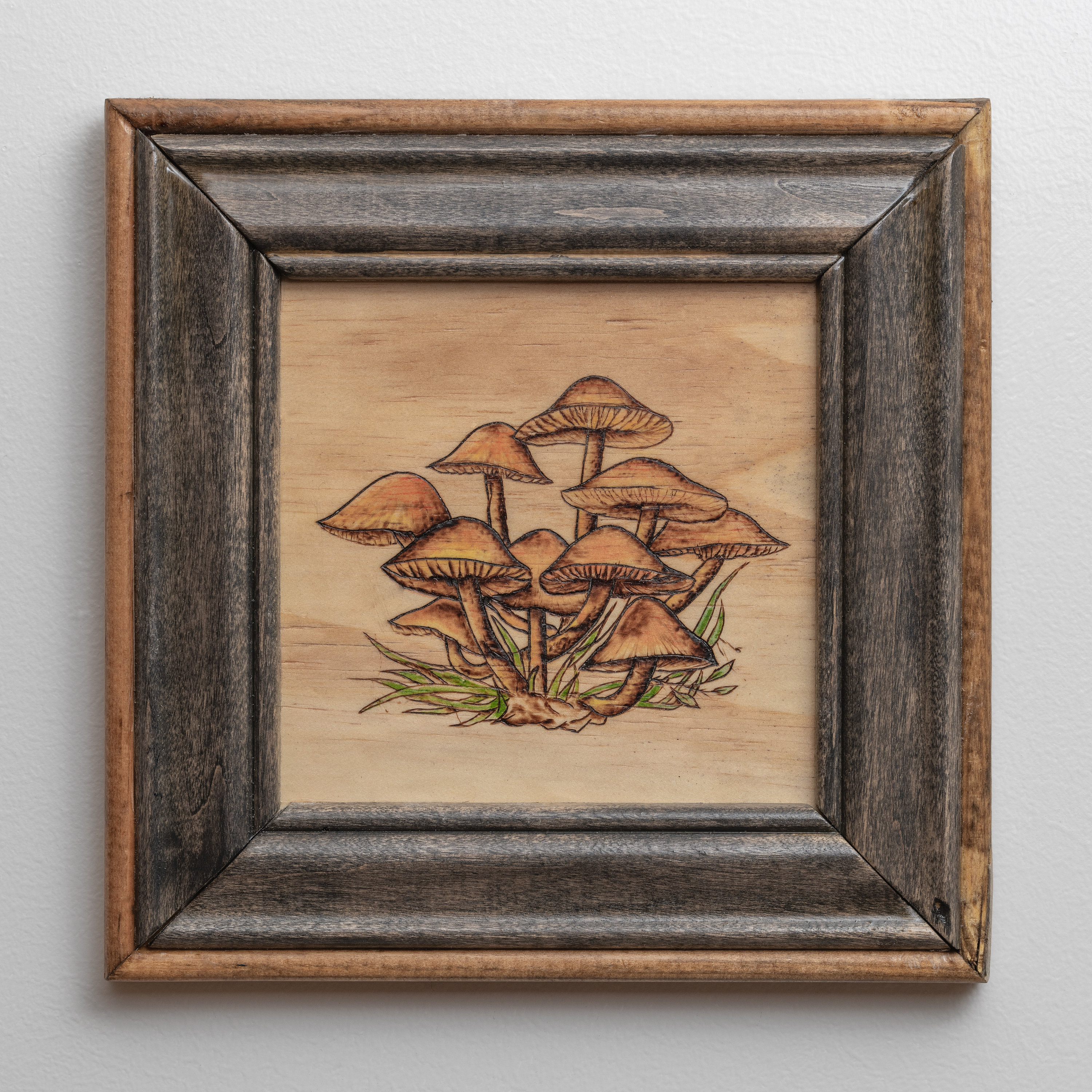 Wood Burned Mushroom Wall Art Pyrography - Etsy
