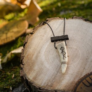 Thor Bindrune Antler Pendant Lava Rock Viking Rune - Etsy